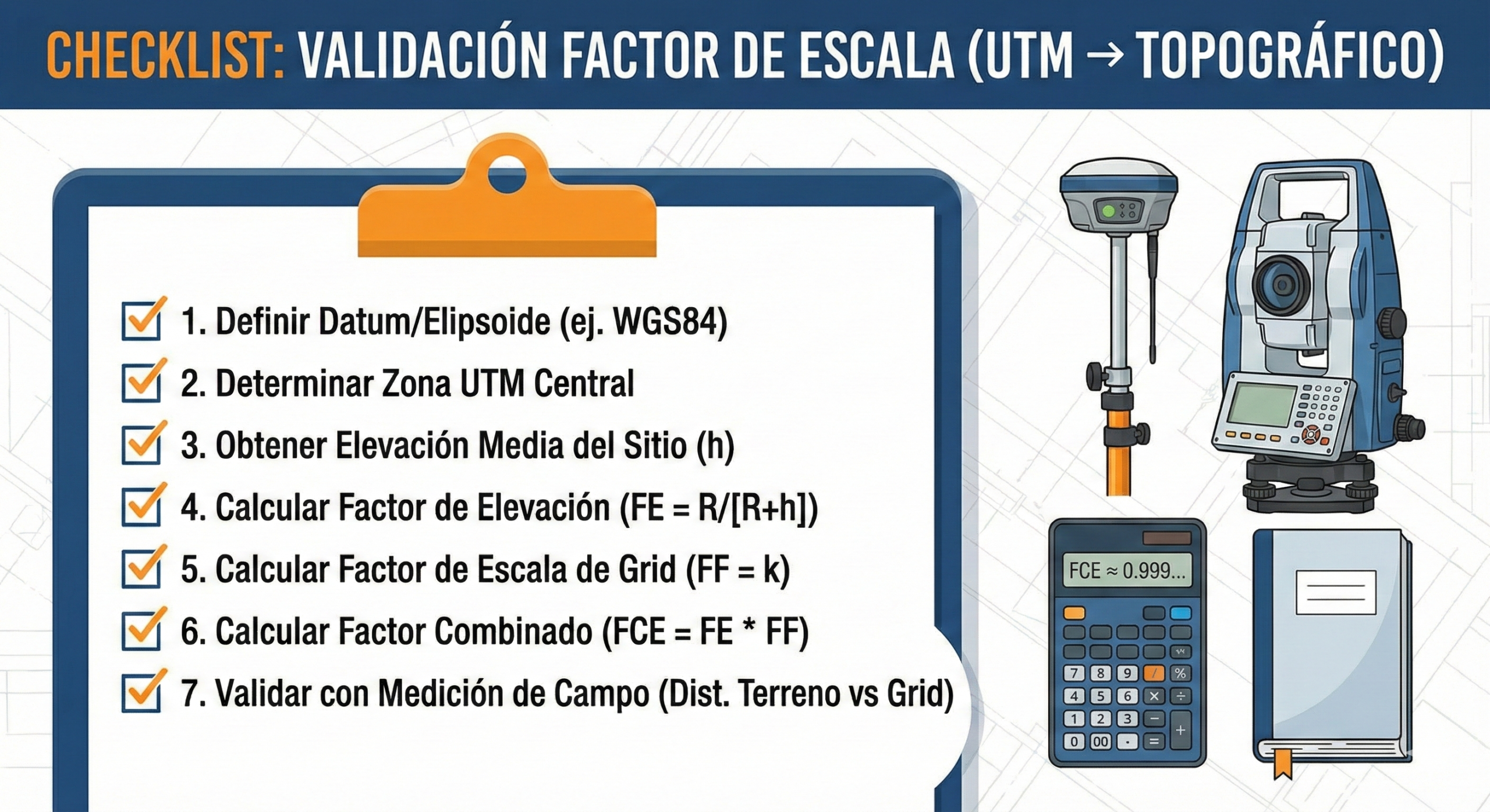 Cómo elegir el factor de escala correcto en topografía (guía rápida)